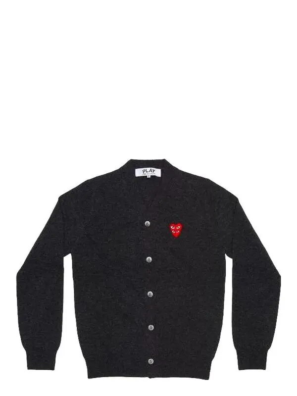 Play Comme Des Garcon Cardigan With Emblem - Grey