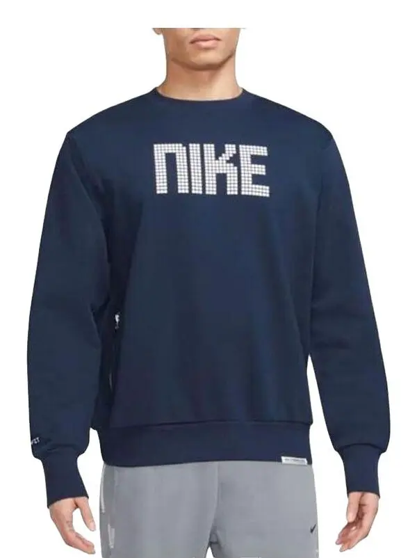 Nike Dri-fit Standard Issue Soccer Crewneck Sweatshirt - Blue/white