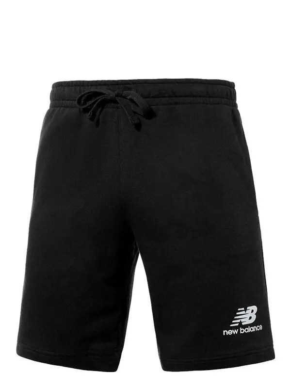 NEW BALANCE Essentials Stacked Logo French Terry Shorts - Black