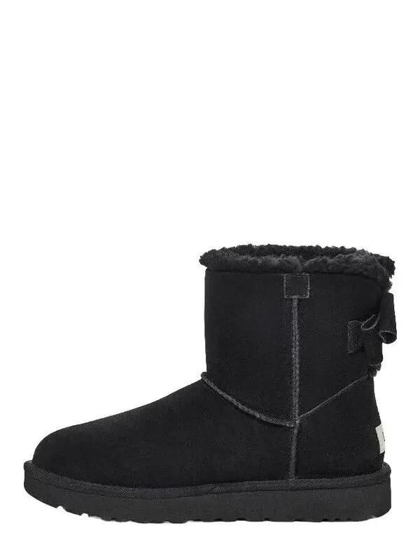 UGG Mini Bailey Suede Bow Boots - Black