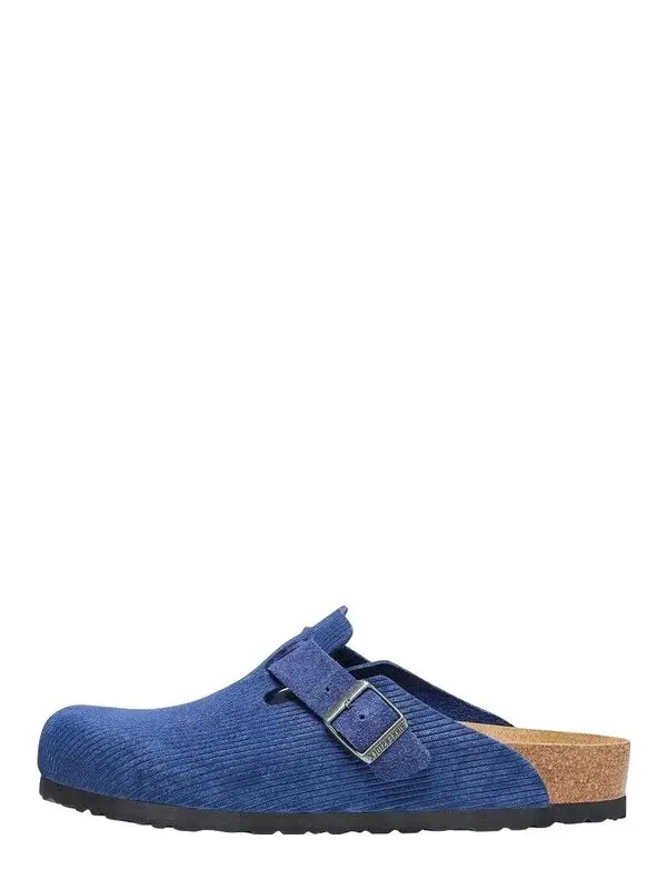 BIRKENSTOCK Boston Suede Embossed Clogs - Blue