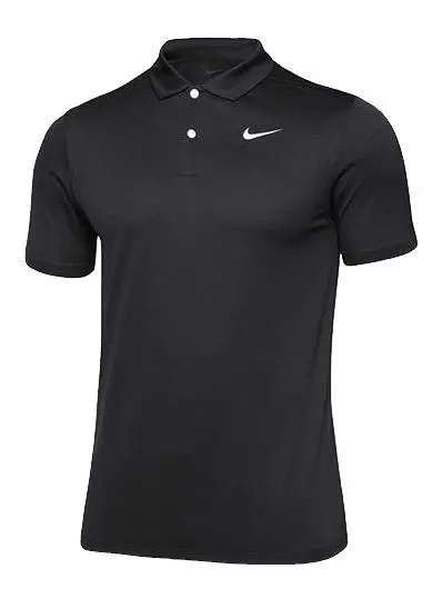 Nike Casual Solid Color Breathable Short Sleeve Polo Shirt Black - Multi-color