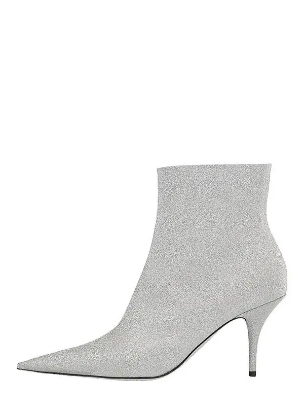 Balenciaga 85mm Knife Glitter Boots - Silver