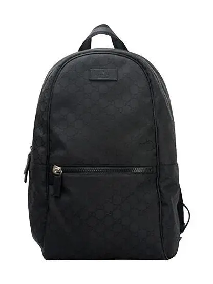 Gucci Logo Leather And Nylon Backpack - Black