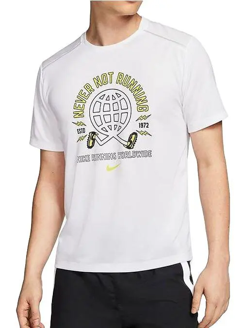 Nike Miler Wild Run Short Sleeve - White