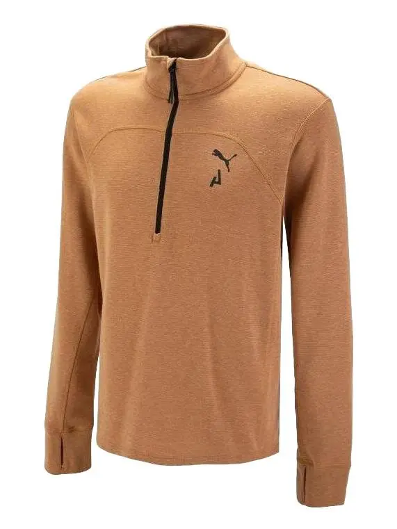 PUMA Seasons Half Zip Pullover - Brown/black