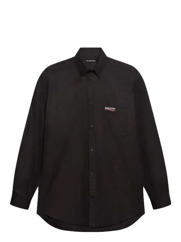 Balenciaga Political Campaign Long Sleeve Shirt - Black