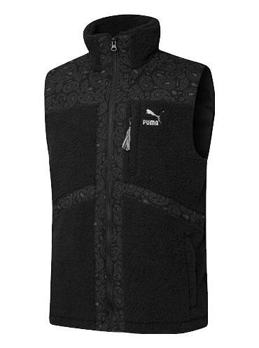 PUMA Paisley Woven Sherpa Vest - Black