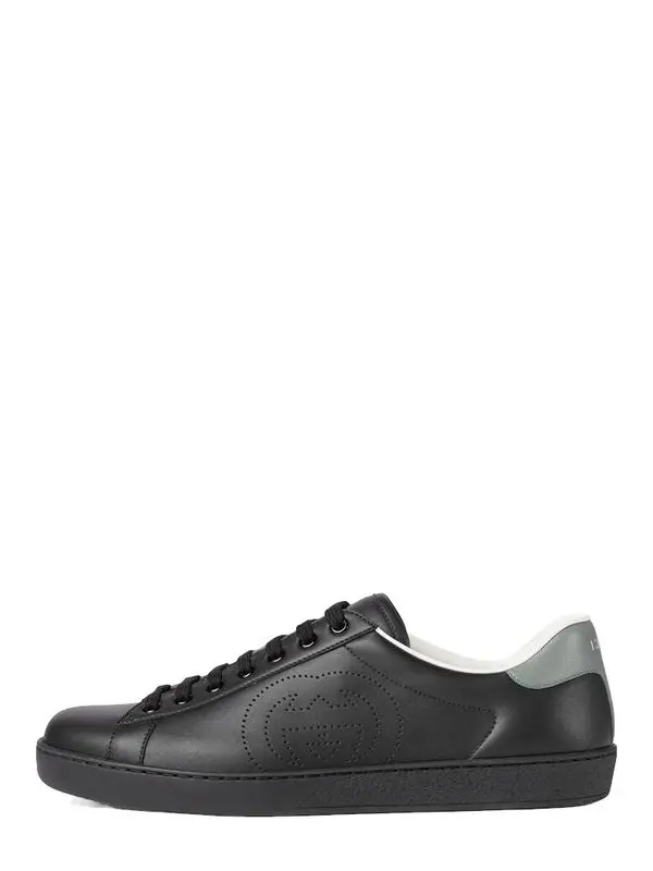 Gucci Ace Gg Leather Sneakers - Black
