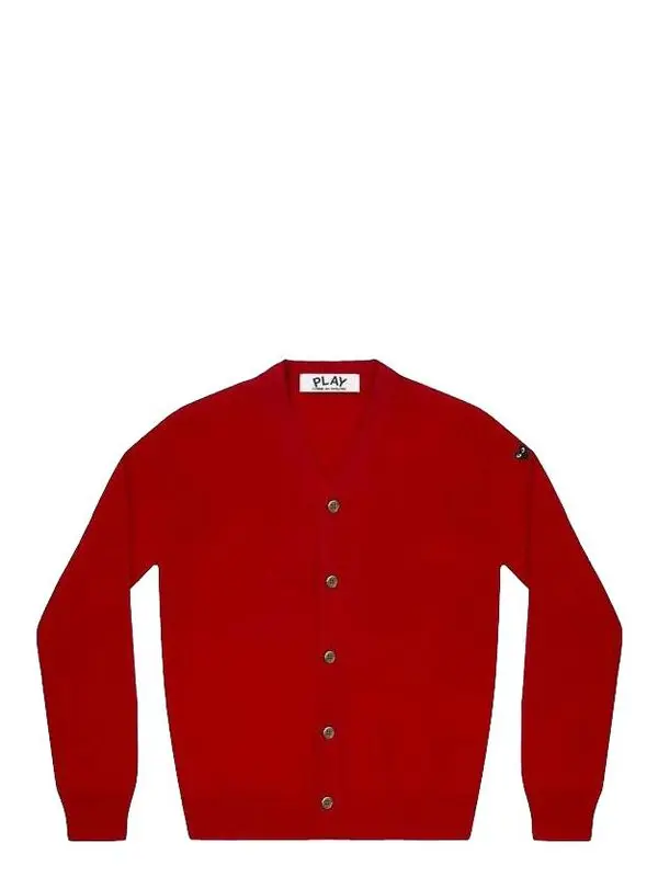 Play Comme Des Garcon Cardigan With Emblem - Red