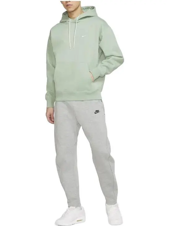 Nike Logo Embroidered Fleece Lined Hoodie - Light Green