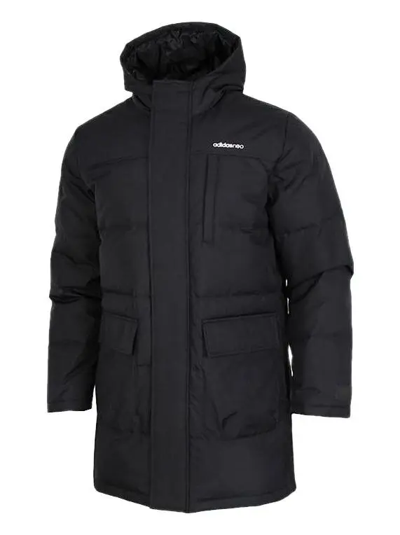 Adidas Neo Down Parka Jacket With Hood - Black