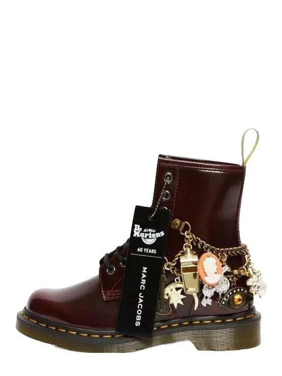 Dr. Martens X Marc Jacobs Embellished Combat Boots - Cherry Red