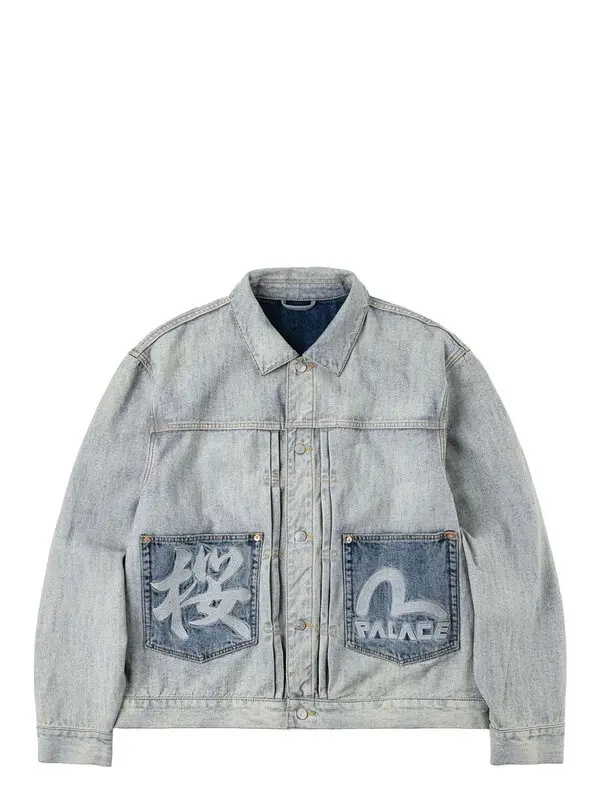 PALACE X Evisu Type 2 Denim Jacket - Reverse Indigo