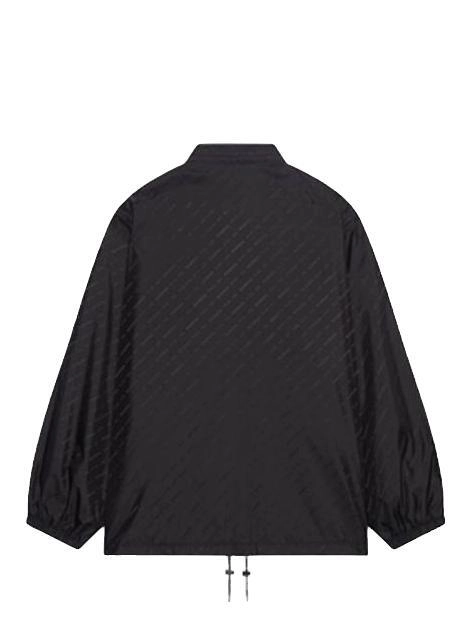 Balenciaga Allover Logo Rain Jacket - Black