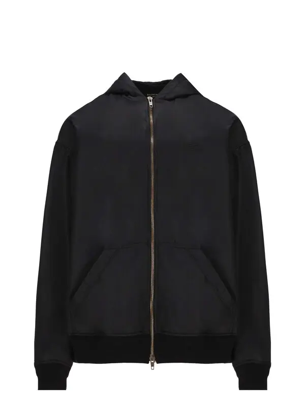 Balenciaga 3b Sports Icon Padded Zip-up Hoodie - Black