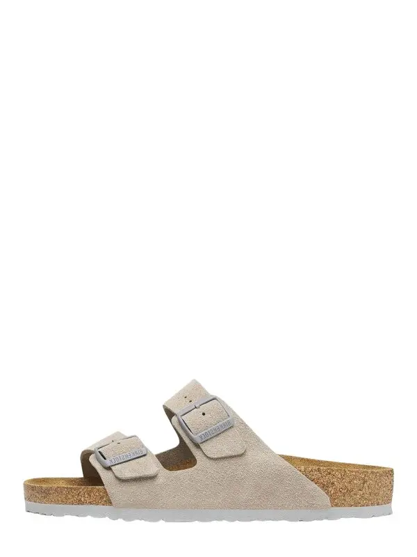 BIRKENSTOCK Arizona Suede Leather Sandals - Grey