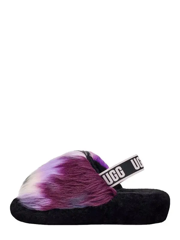 UGG Fluff Yeah Slide Tie Dye - Black/white/purple