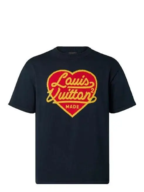 LOUIS VUITTON X Nigo2 Lv2 Ss22 Crossover Large Love Logo Alphabet Printing Short Sleeve Navy - Blue
