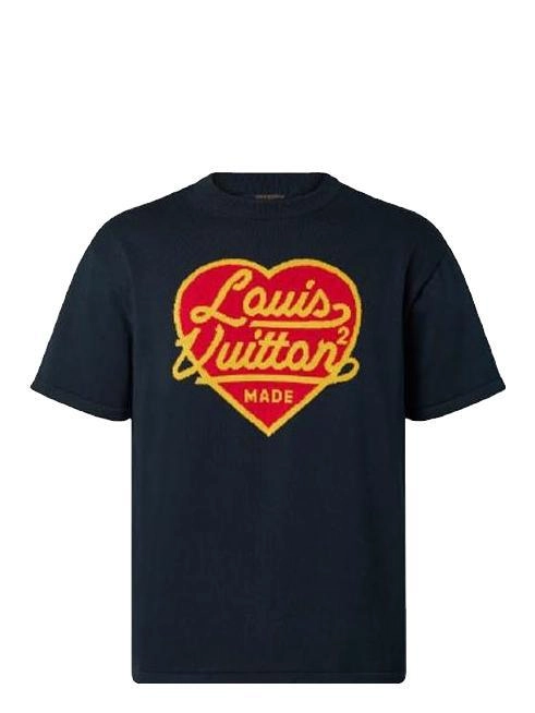 LOUIS VUITTON X Nigo2 Lv2 Ss22 Crossover Large Love Logo Alphabet Printing Short Sleeve Navy - Blue