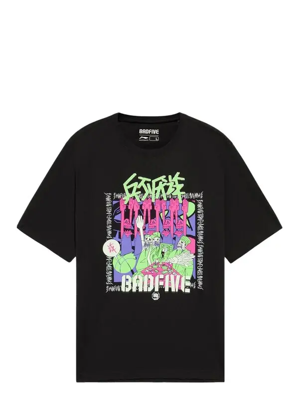 LI-NING Badfive Trap Graphic Loose Fit T-shirt 'black - Black/multi-color