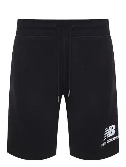 NEW BALANCE Stacked Logo Shorts - Black/white
