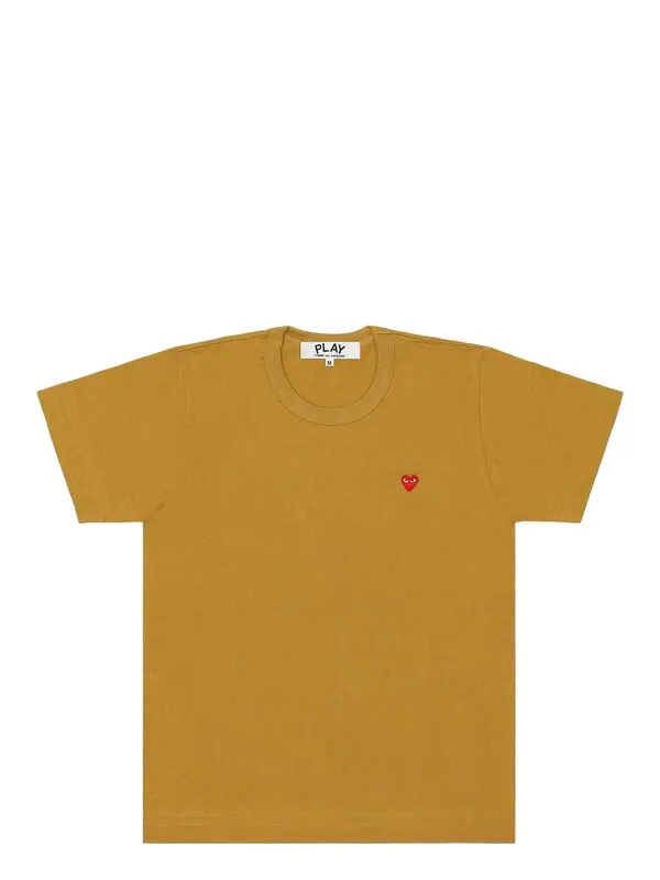 Play Comme Des Garcon Coloured Small Emblem T-shirt 'olive - Tan