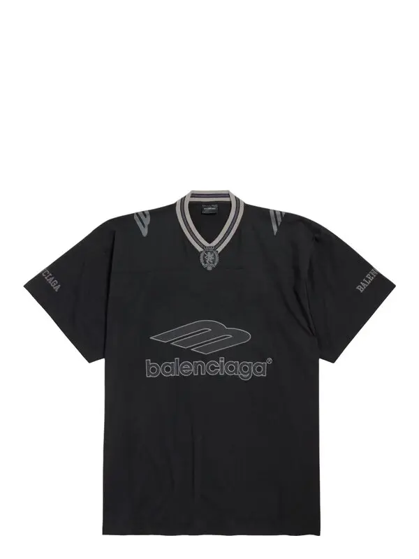 Balenciaga 3b Football V-neck T-shirt Oversized - Black