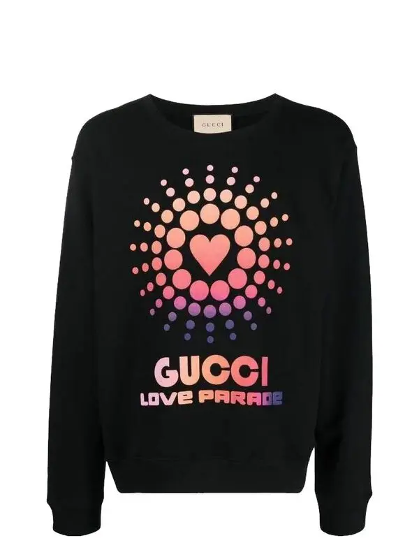 Gucci Love Parade Crew Sweatshirt - Black/pink