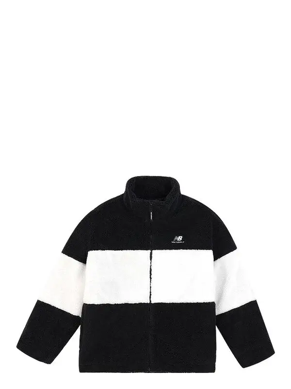 NEW BALANCE Fleece Zip-up Jacket - Black/white