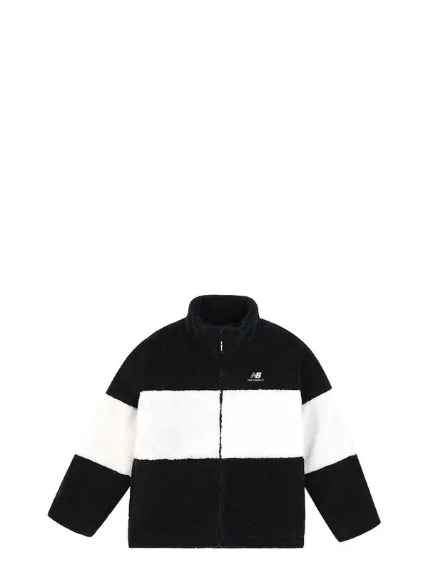 NEW BALANCE Fleece Zip-up Jacket - Black/white