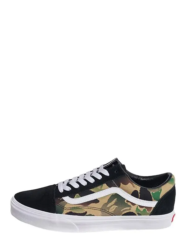 VANS Bape X Old Skool Cortex Limited Edition Camouflage Sneakers - Black
