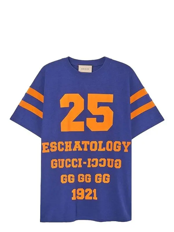Gucci Logo Football Tee - Blue