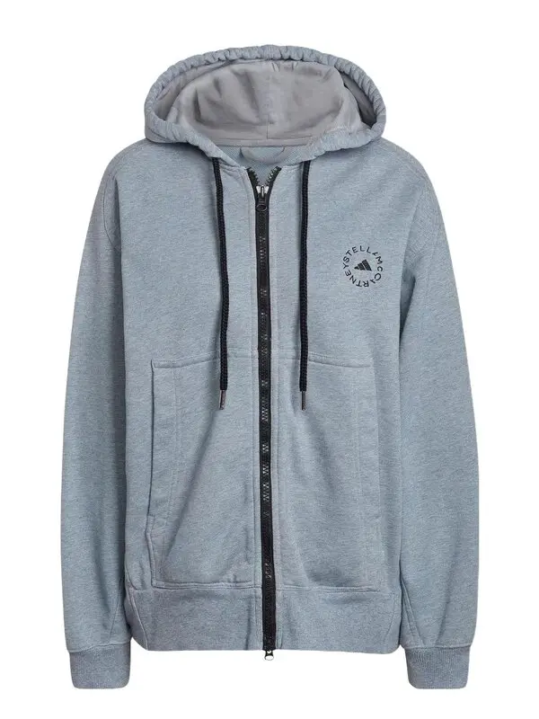 Adidas By Stella Mccartney Fleece Zip-up Hoodie - Grey