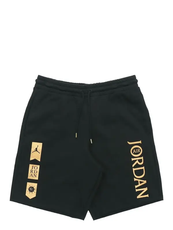JORDAN Air Fleece Bronzing Sports Knit Shorts - Black