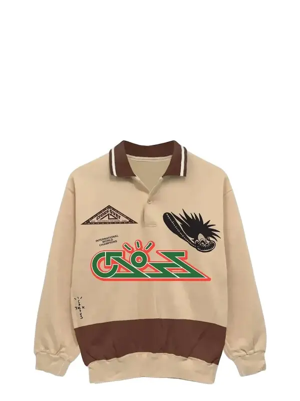TRAVIS SCOTT Cactus Jack Cross Rugby Sweater 'tan Brown - Tan/brown