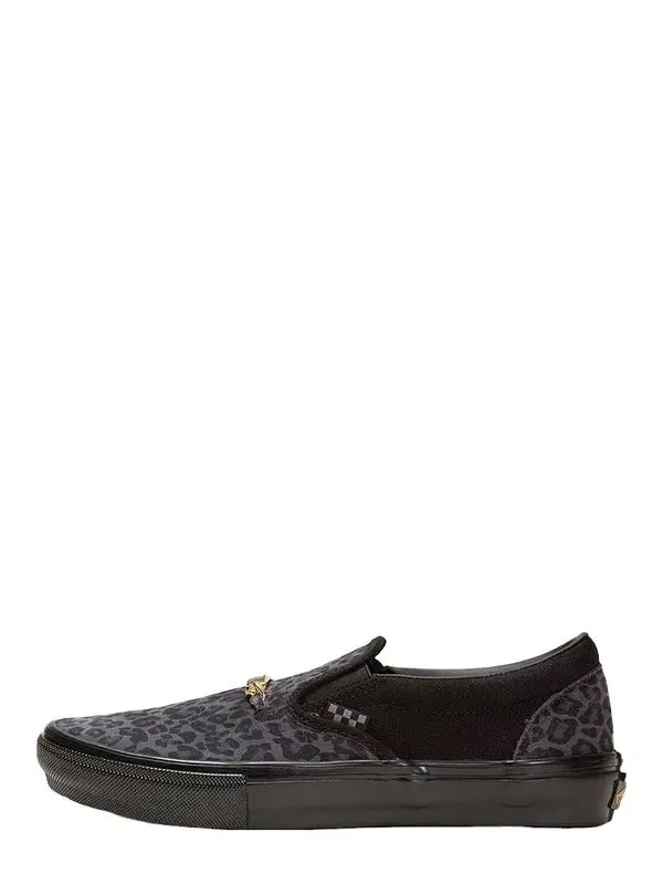 VANS Cher Strauberry X Skate Slip-on 'cheetah' Leopard Print Sneakers - Black/gray