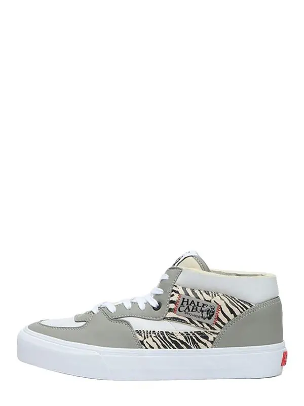 VANS Half Cab Ef Vlt Lx 'zebra' Mid Top Sneakers - Gray/white