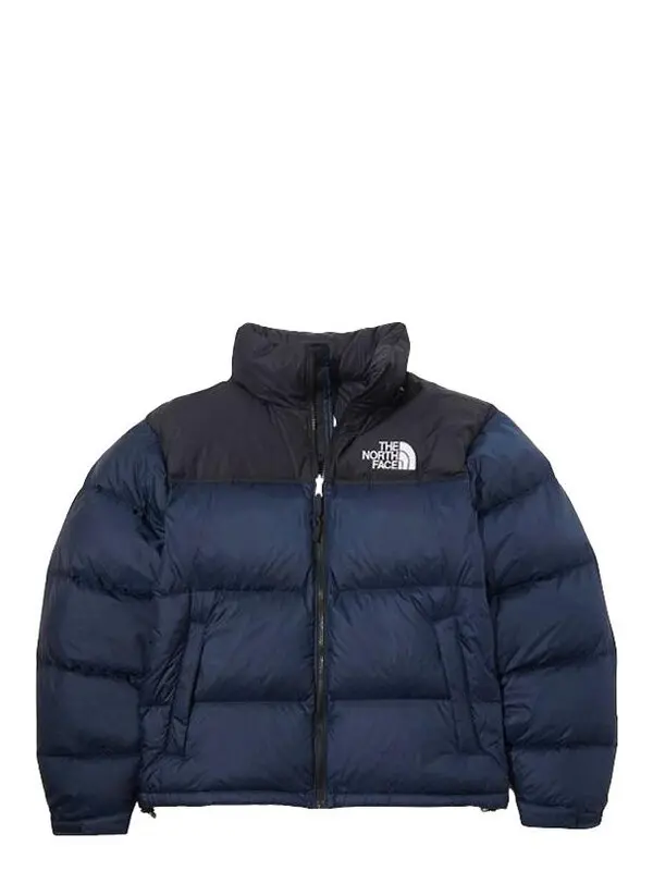 The North Face Retro Nuptse Logo Print Padded Jacket - Navy