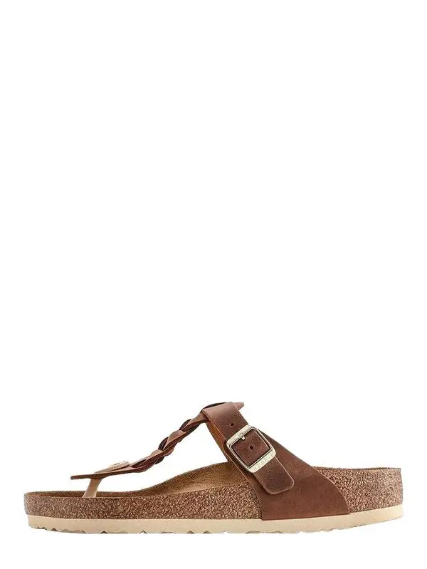 BIRKENSTOCK Gizeh Braided Leather Sandals - Brown