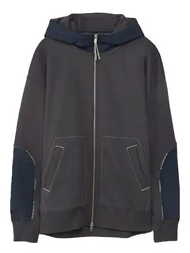 CONVERSE X Paria Farzaneh Crossover Splicing Hooded Zipper Jacket - Blue