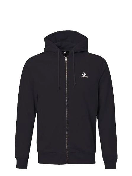 CONVERSE Zip Up Hooded Jacket With Logo - Black