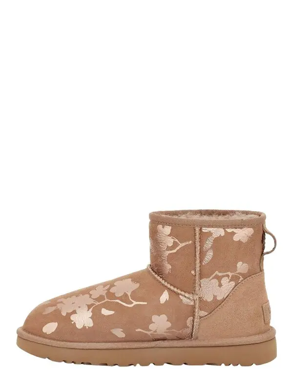 UGG Classic Mini Floral Boots - Brown