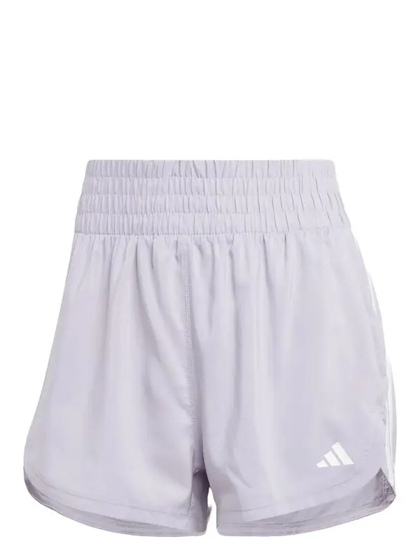 Adidas Pacer Training 3-stripes Woven High-rise Shorts - Glory Grey/white