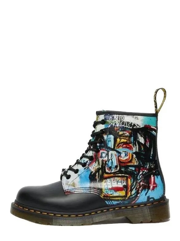Dr. Martens X Jean-michel Basquiat 'untitled' 1460 Lace Up Combat Boots - Black