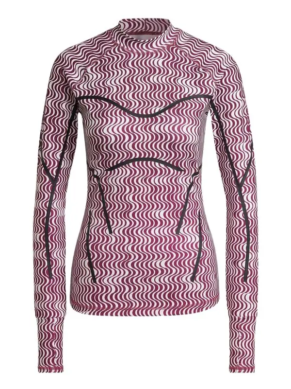 Adidas By Stella Mccartney Long Sleeve Printed Top - Purple/black
