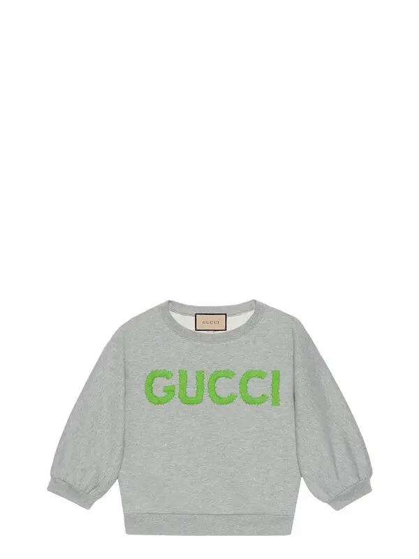 Gucci Cotton Jersey Cropped Sweatshirt - Grey