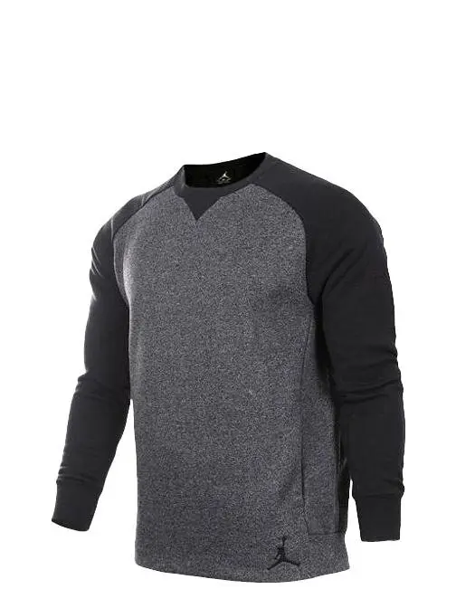 JORDAN Air Logo Embroidered Colorblock Pullover - Black