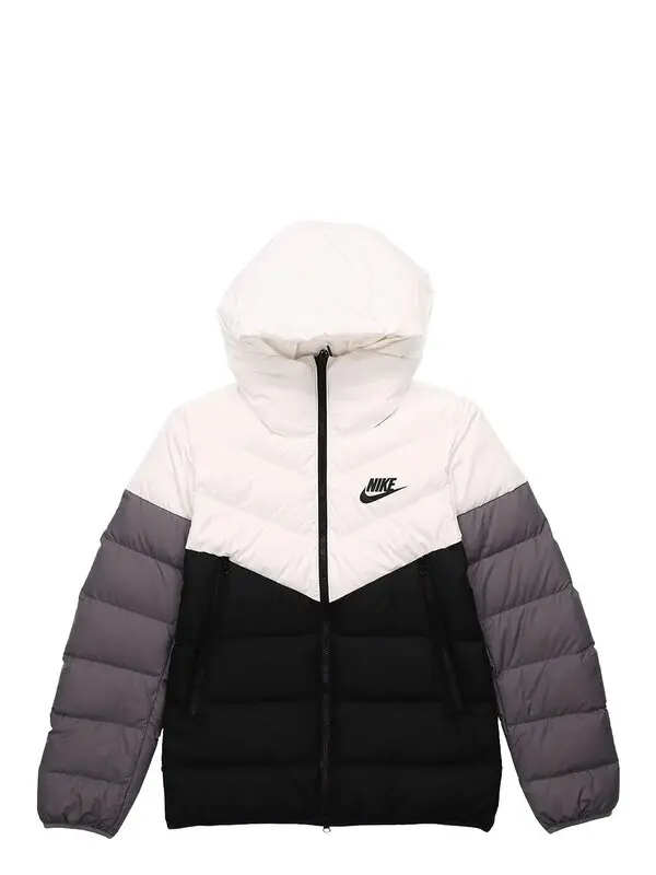 Nike Nsw Down Fill Hooded Jacket - Black And White