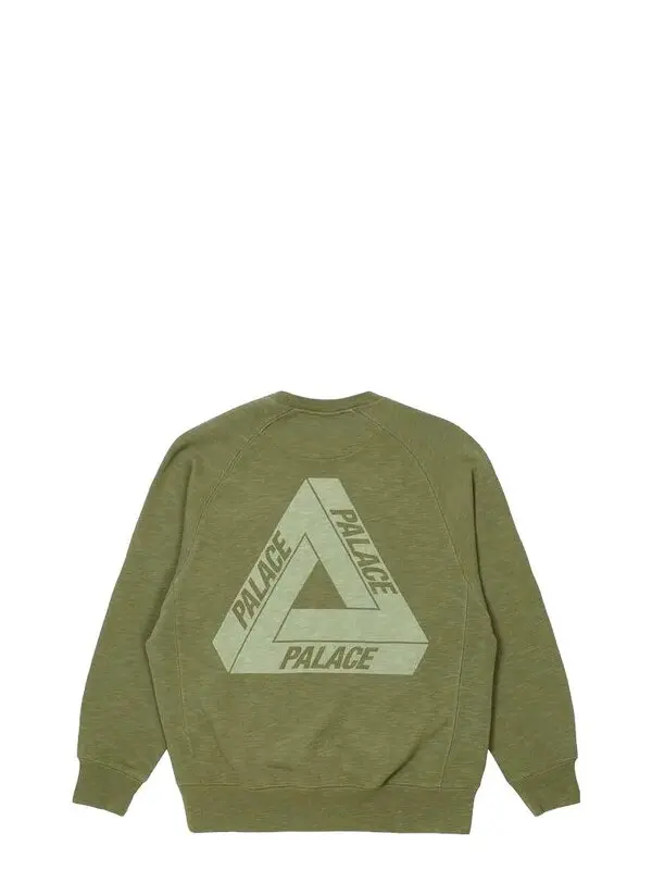 PALACE Tri-ferg Slub Crew - Olive Green